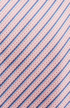 David Donahue Stripe Silk Neck Tie - Pink