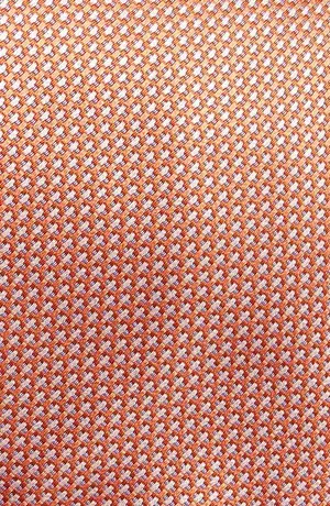 David Donahue Jacquard Silk Neck Tie - Orange