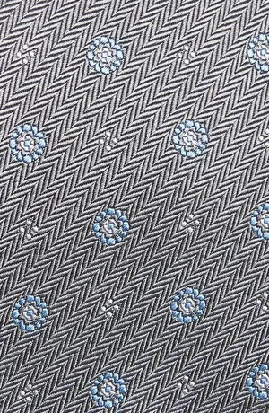David Donahue Patterned Silk Necktie - Gray