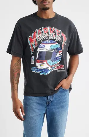 MARKET Racing Helmet Graphic T-shirt