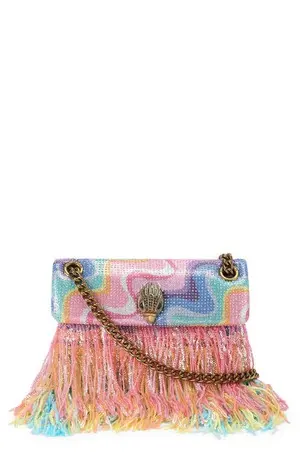 Kurt Geiger Mini Kensington Fringe Convertible Crossbody Bag - Pink Multi
