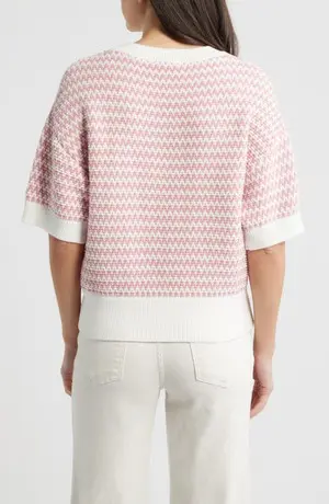 Bernardo Jacquard Popover Sweater