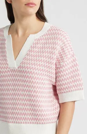 Bernardo Jacquard Popover Sweater