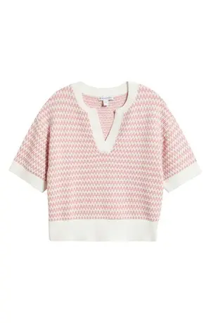 Bernardo Jacquard Popover Sweater