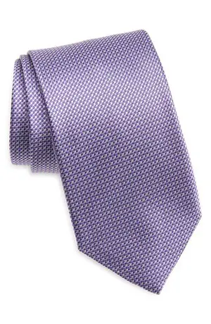 David Donahue Jacquard Silk Neck Tie Lilac