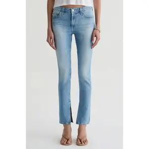 Ag Prima Split Hem Low Rise Cigarette Jeans