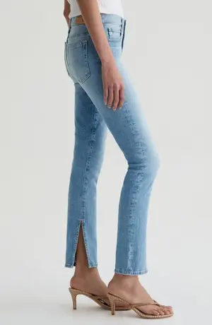 Ag Prima Split Hem Low Rise Cigarette Jeans