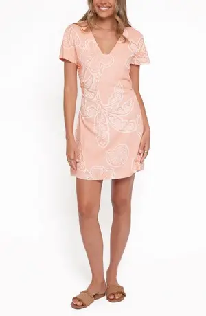 PETAL & PUP Tamika Printed Minidress - Peach Floral