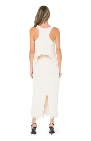 JBQ Chiffon Skirt With Rectangle Appliqu