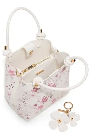 Aldo Faux Leather Satchel With Floral Print