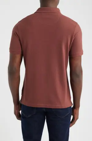 Barbour Regular Fit Tartan Piqué Polo - Burnt Pepper