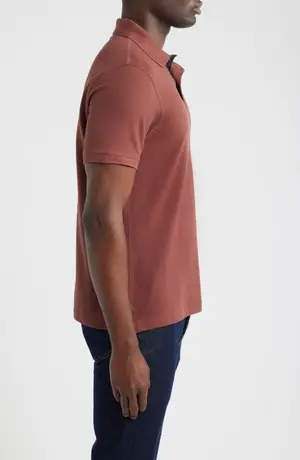 Barbour Regular Fit Tartan Piqué Polo - Burnt Pepper