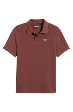 Barbour Regular Fit Tartan Piqué Polo - Burnt Pepper