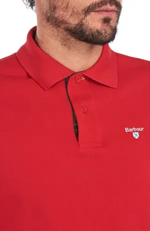 Barbour Regular Fit Tartan Piqué Polo - Ruby