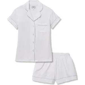 PETITE PLUME Pima Cotton Short Pajamas - White