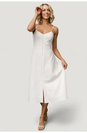 BALTIC BØRN Laya Button Front Dress - Ivory