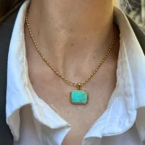 OUTOFOFFICE Amazonite Gemstone Pendant Necklace - Green
