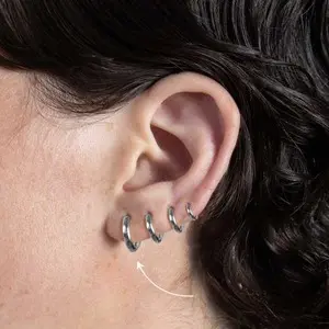 OUTOFOFFICE Eight Mm Huggie Hoop Earrings In Sterling - Silver