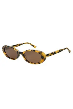 FREYRS EYEWEAR Mimi Small Oval Sunglasses - Milky Tortoise
