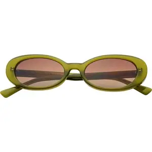FREYRS EYEWEAR Mimi Small Oval Sunglasses Olive