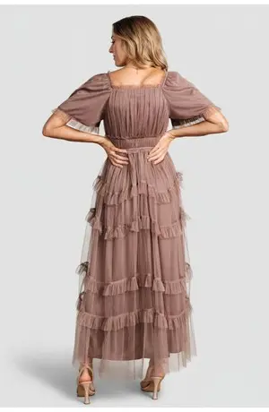 BALTIC BORN Magdalena Tulle Maxi Dress - Mink