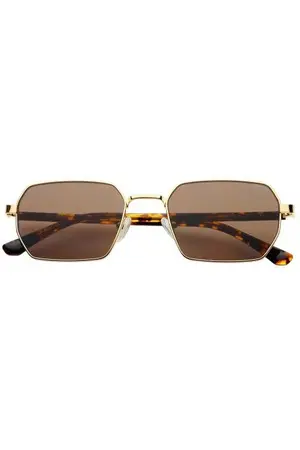FREYRS EYEWEAR Superior Rectangular Sunglasses - Gold/brown