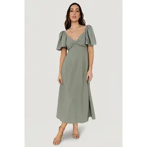 BALTIC BORN Indie Back Tie Dress - Dusty Green