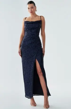 BWLDR Indy Dress Navy Sequin