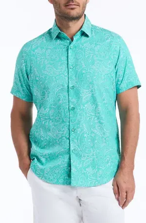 Robert Graham Hudson Short Sleeve Button-up Shirt - Mint