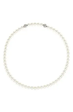 SWAROVSKI Matrix Faux Pearl Tennis Necklace - White/silver