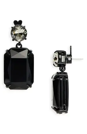 Carolina Herrera Riviere Crystal Drop Earrings - Black