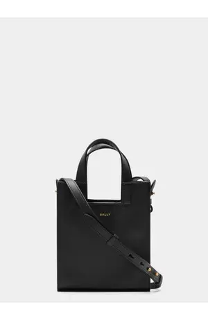 Bally Easy Small Tote Bag In Calf Leather - Black