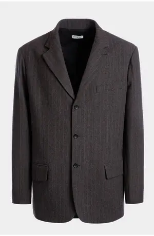 Bally Blazer With A Pinstripe Pattern - Gray