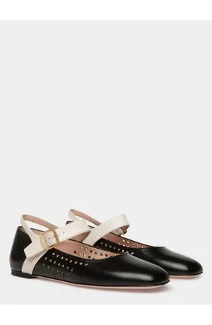 Bally Rina Flat In Leather With Goat Leather Lining