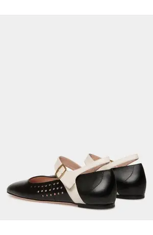Bally Rina Flat In Leather With Goat Leather Lining