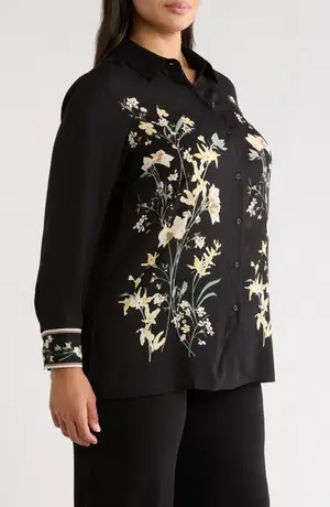 Anne Klein Floral Button-up Shirt