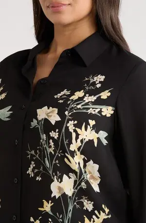 Anne Klein Floral Button-up Shirt