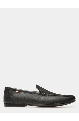 Bally Moccasin In Grained Leather - Black