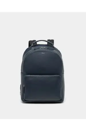 Bally Capitol Backpack In Grained Bovine Leather - Blue