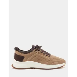 Bally Outline Sneaker In Suede - Natural