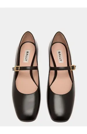 Bally Rina Flat In Calf Leather With Leather Lining
