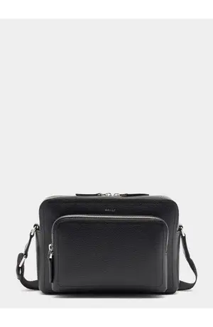 Bally Capitol Crossbody Bag In Leather - Black+palladio