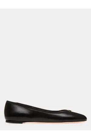 Bally Rina Flat In Nappa Leather Lined In Goat Leather - Black