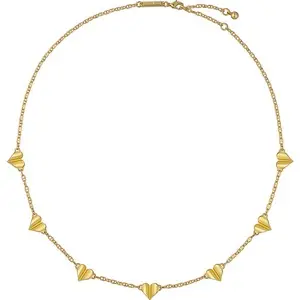 Ted Baker London Helena Flutter Heart Station Necklace - Metallic Gold