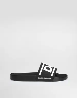 Dolce & Gabbana Rubber Beachwear Sliders With Dg Logo - Multicolor
