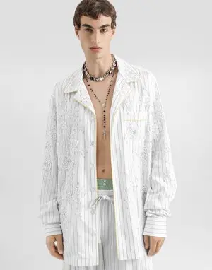 Dolce & Gabbana Cotton And Silk Vanity Shirt With Embroidery - Multicolor