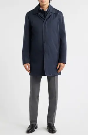 Canali Ultralight Waterproof Car Coat With Removable Bib