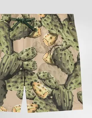 Dolce & Gabbana Cactus Print Nylon Swim Shorts