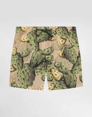 Dolce & Gabbana Cactus Print Nylon Swim Shorts - Multicolor