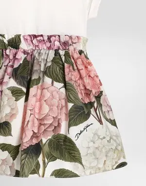 Dolce & Gabbana Hydrangea-print Jersey And Poplin Dress